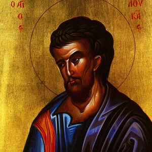 Saint Luke the Apostle Icon, Handmade Greek Orthodox Icon of Apostle ...