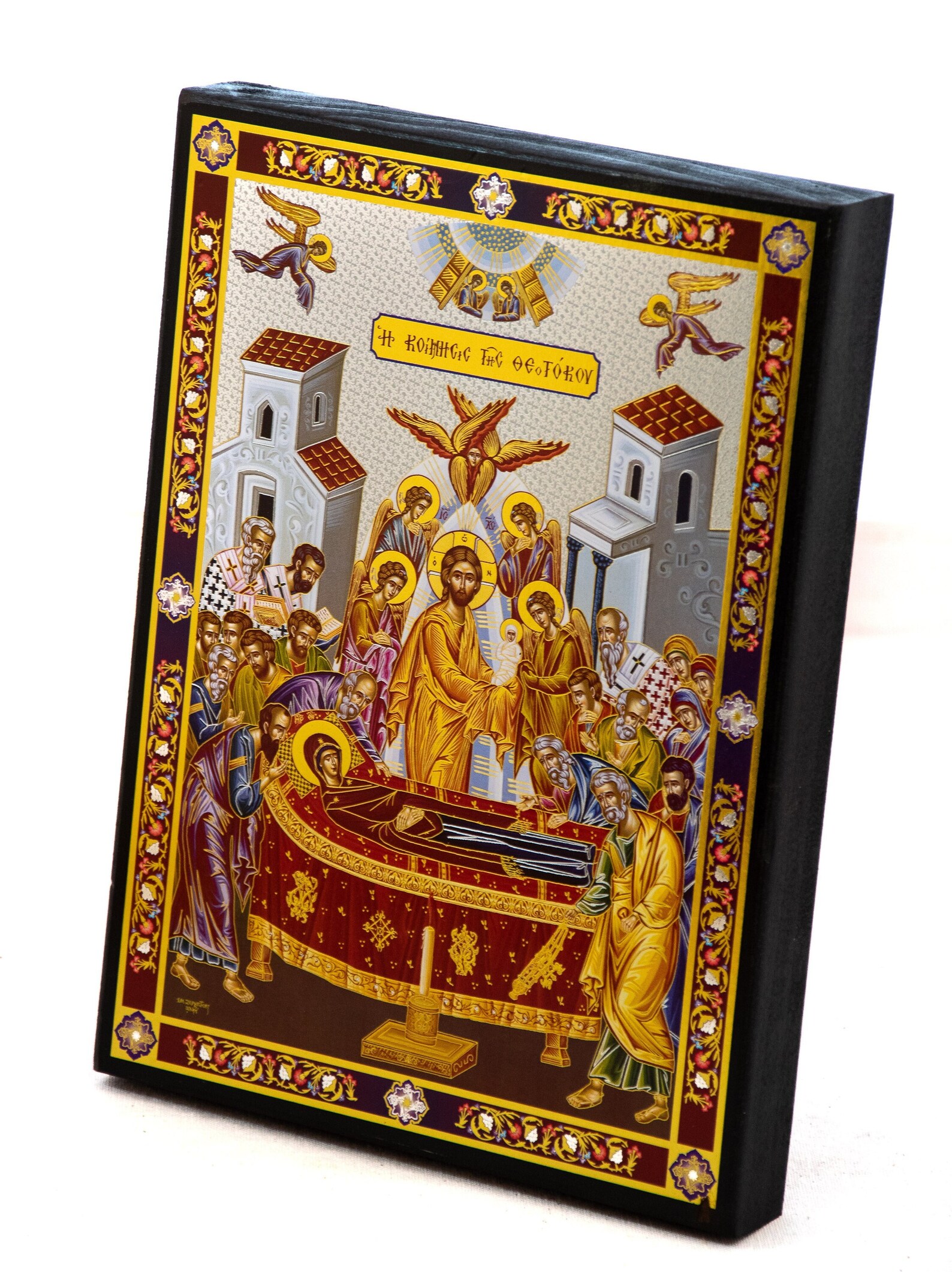 Dormition of Virgin Mary Icon Handmade Greek Orthodox Icon of - Etsy