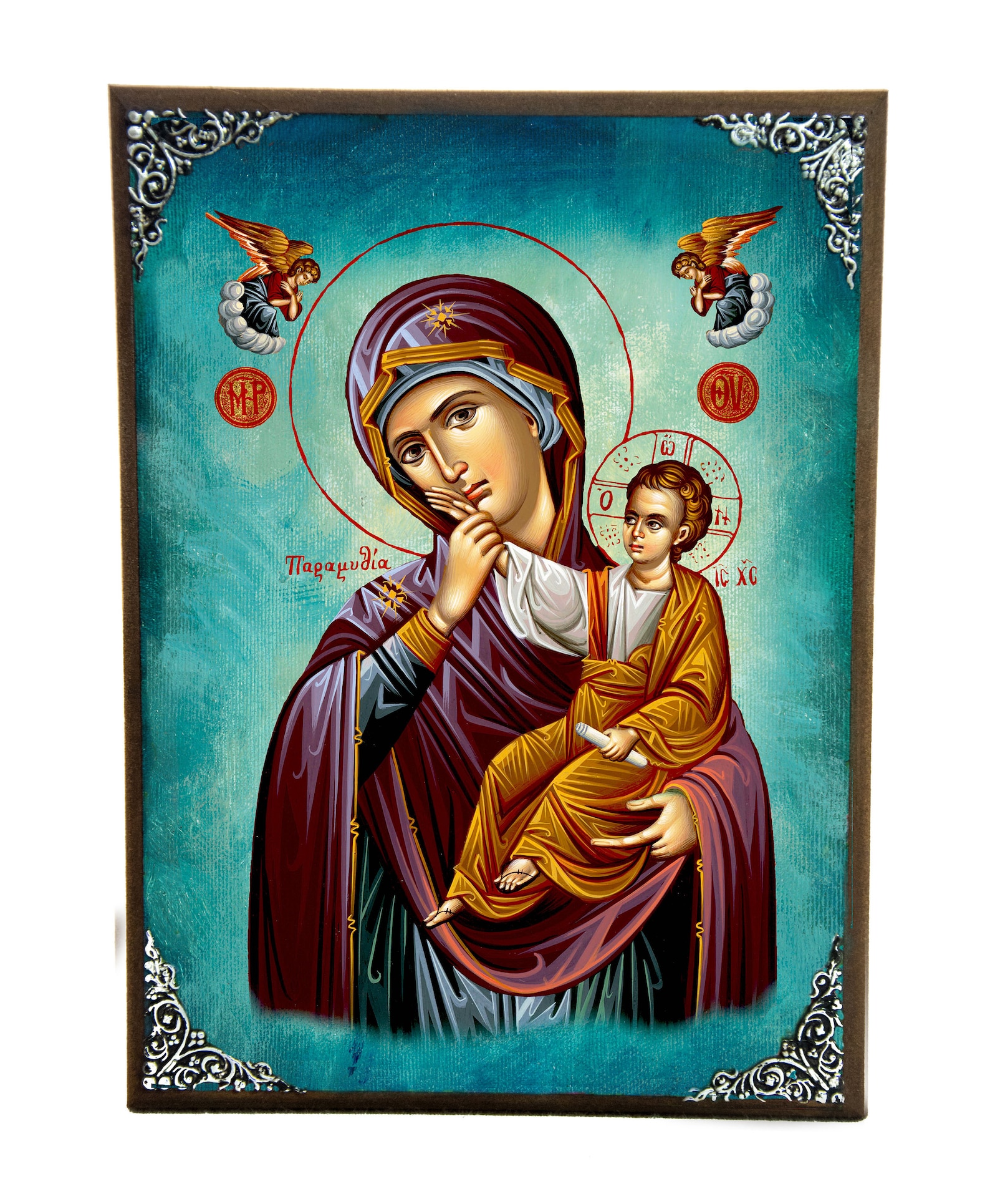 Virgin Mary Icon Panagia Paramythia Handmade Greek Christian - Etsy