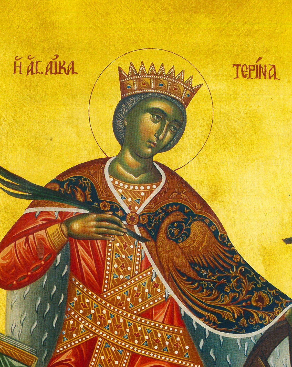 Saint Catherine Icon Handmade Greek Orthodox Icon of St - Etsy