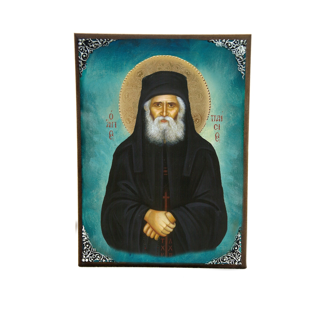 Saint Paisios of Mount Athos Icon Handmade Greek Orthodox Icon St ...
