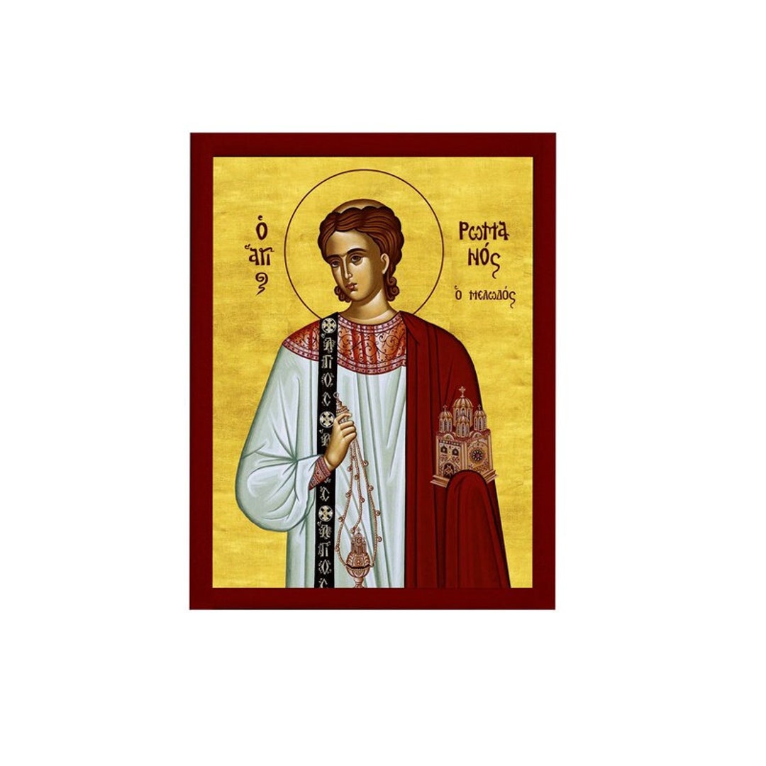 Saint Roman Icon, Handmade Greek Orthodox Icon of St Romanos the ...