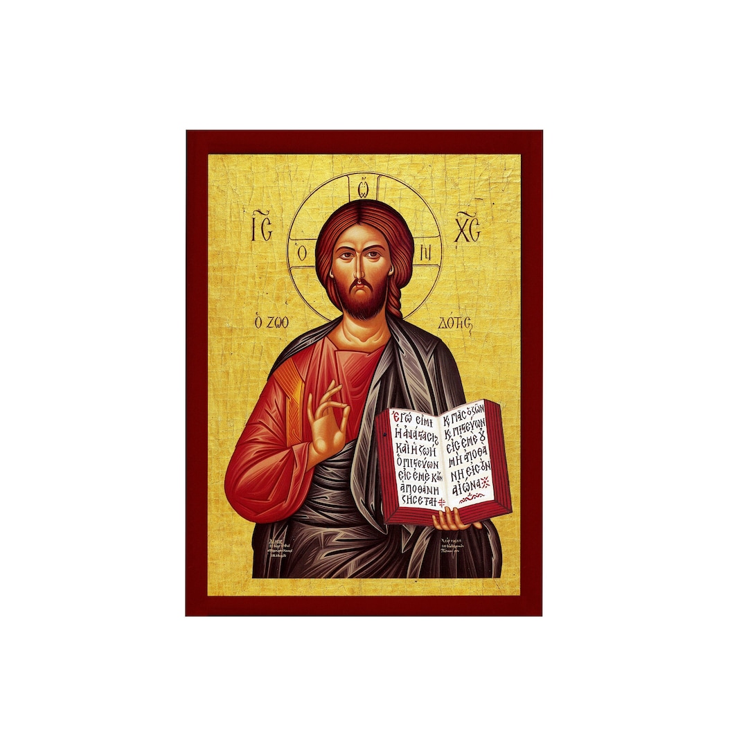 Jesus Christ Icon, Handmade Greek Orthodox Icon of Our Lord, Byzantine ...