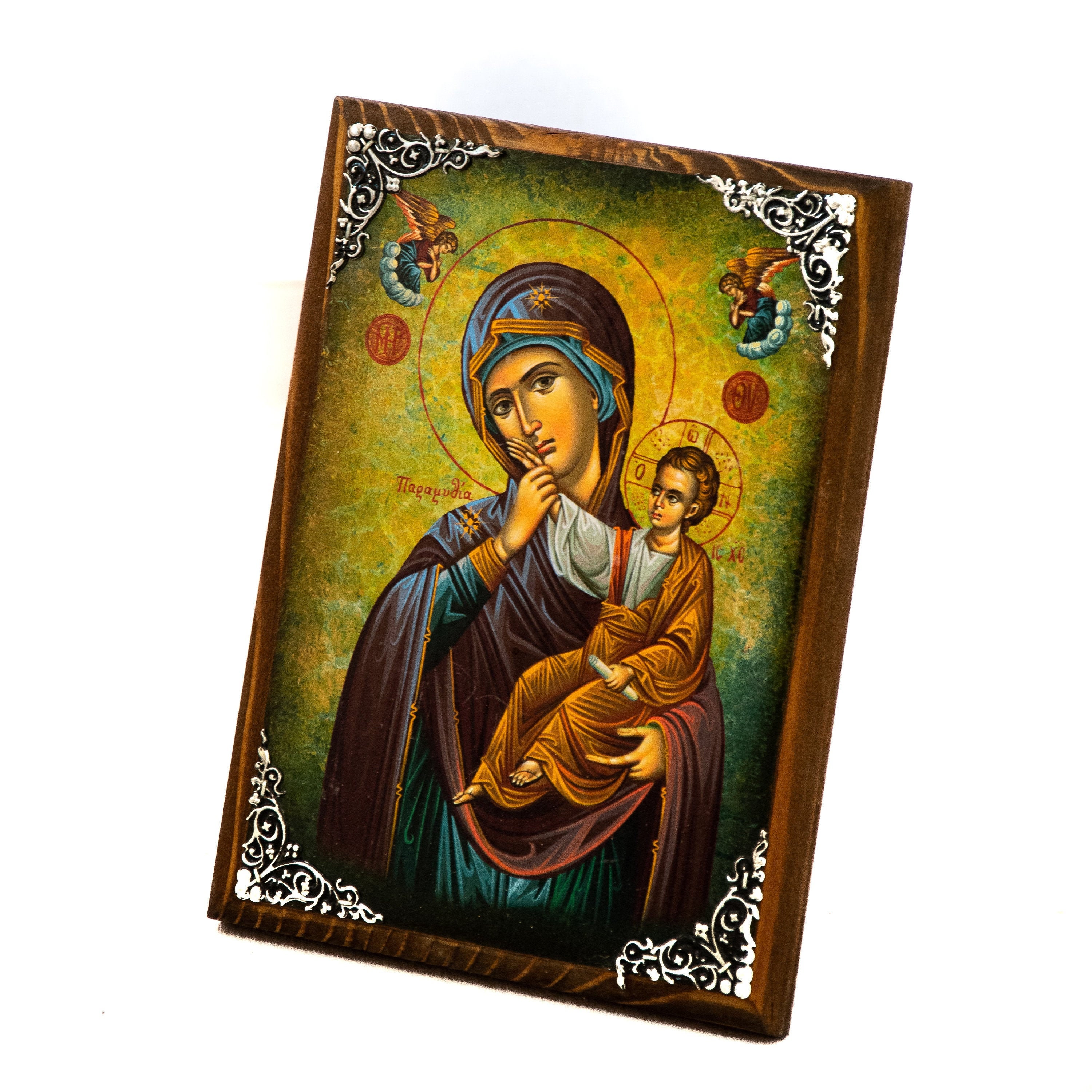 Virgin Mary Icon Panagia Paramythia Handmade Greek Christian | Etsy