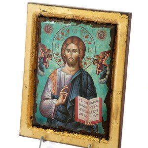 Jesus Christ Icon, Handmade Greek Orthodox Icon of Lord, Handmade ...