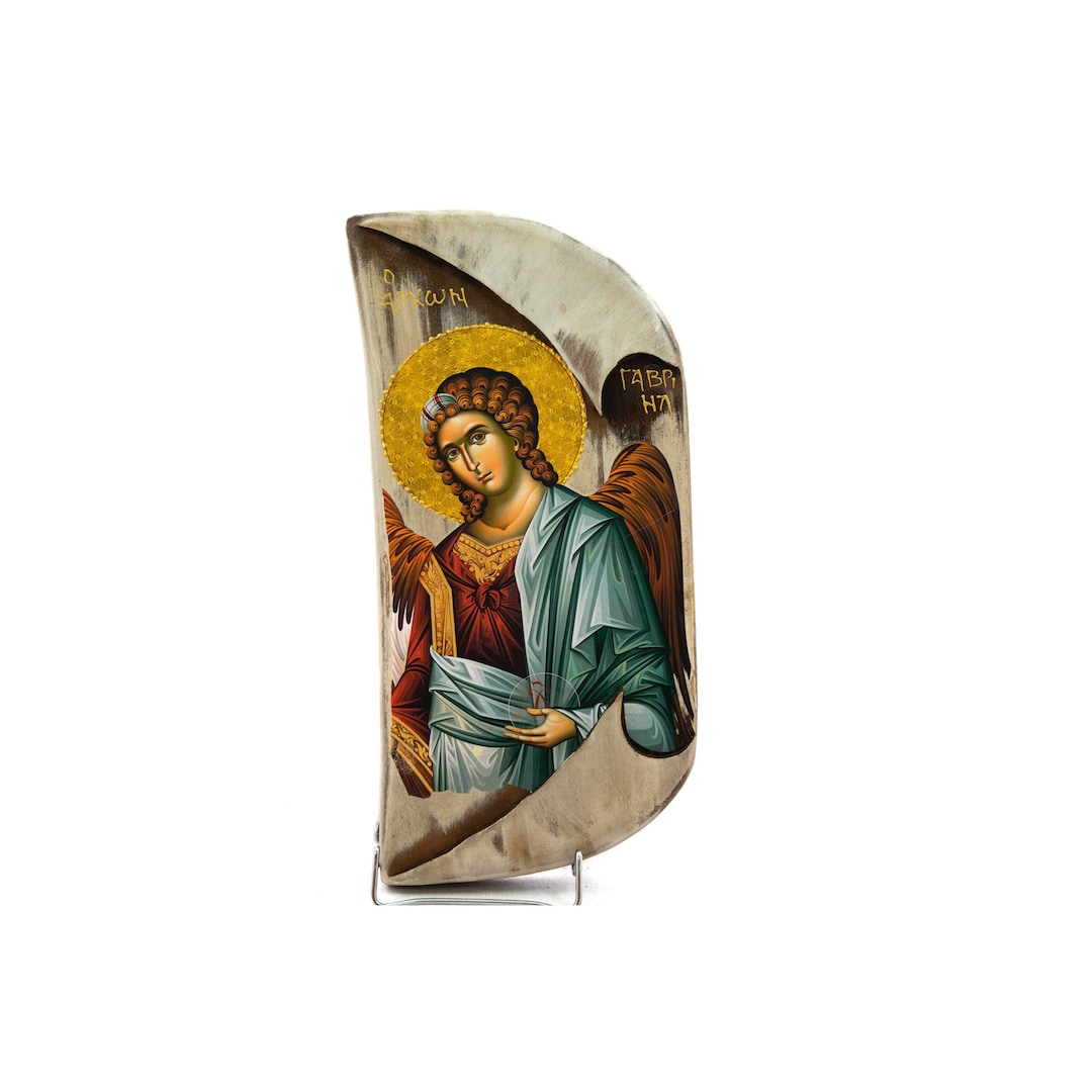 Archangel Gabriel Icon, Handmade Greek Orthodox Icon of St Gabriel ...