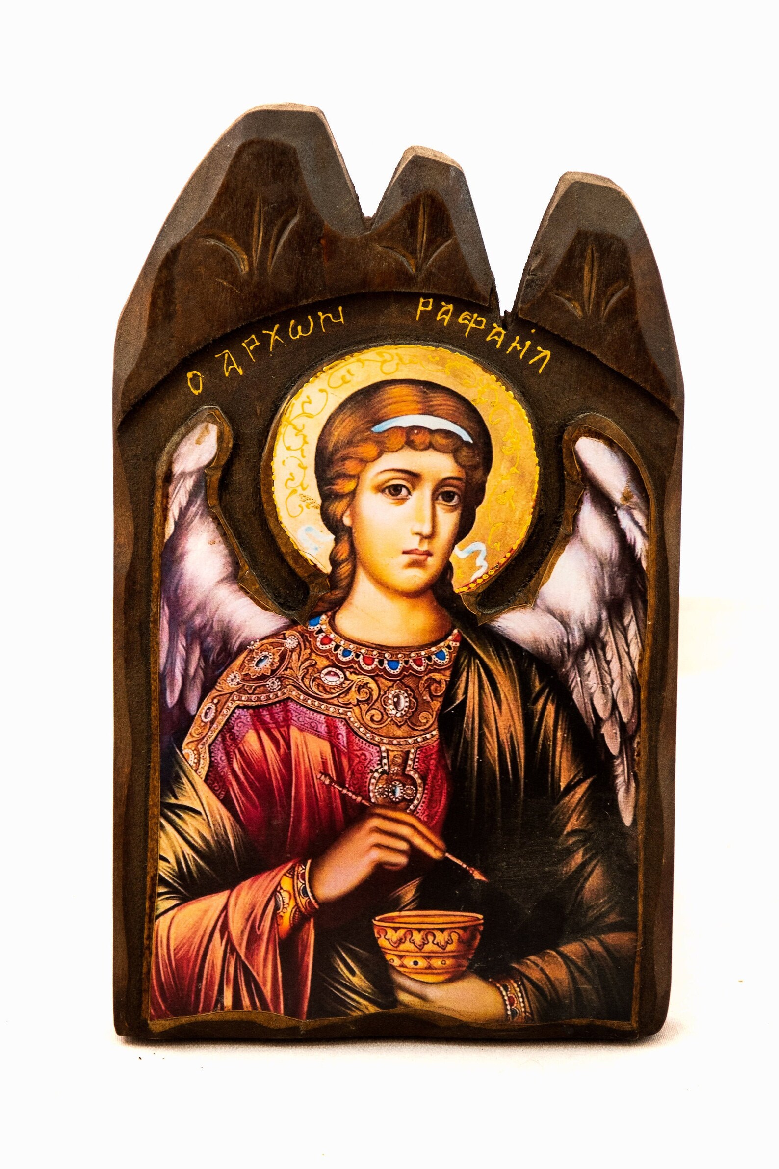 Archangel Raphael Icon Handmade Greek Orthodox Icon - Etsy