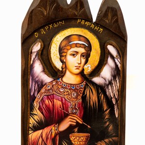 Archangel Raphael Icon, Handmade Greek Orthodox Icon, Byzantine Art ...