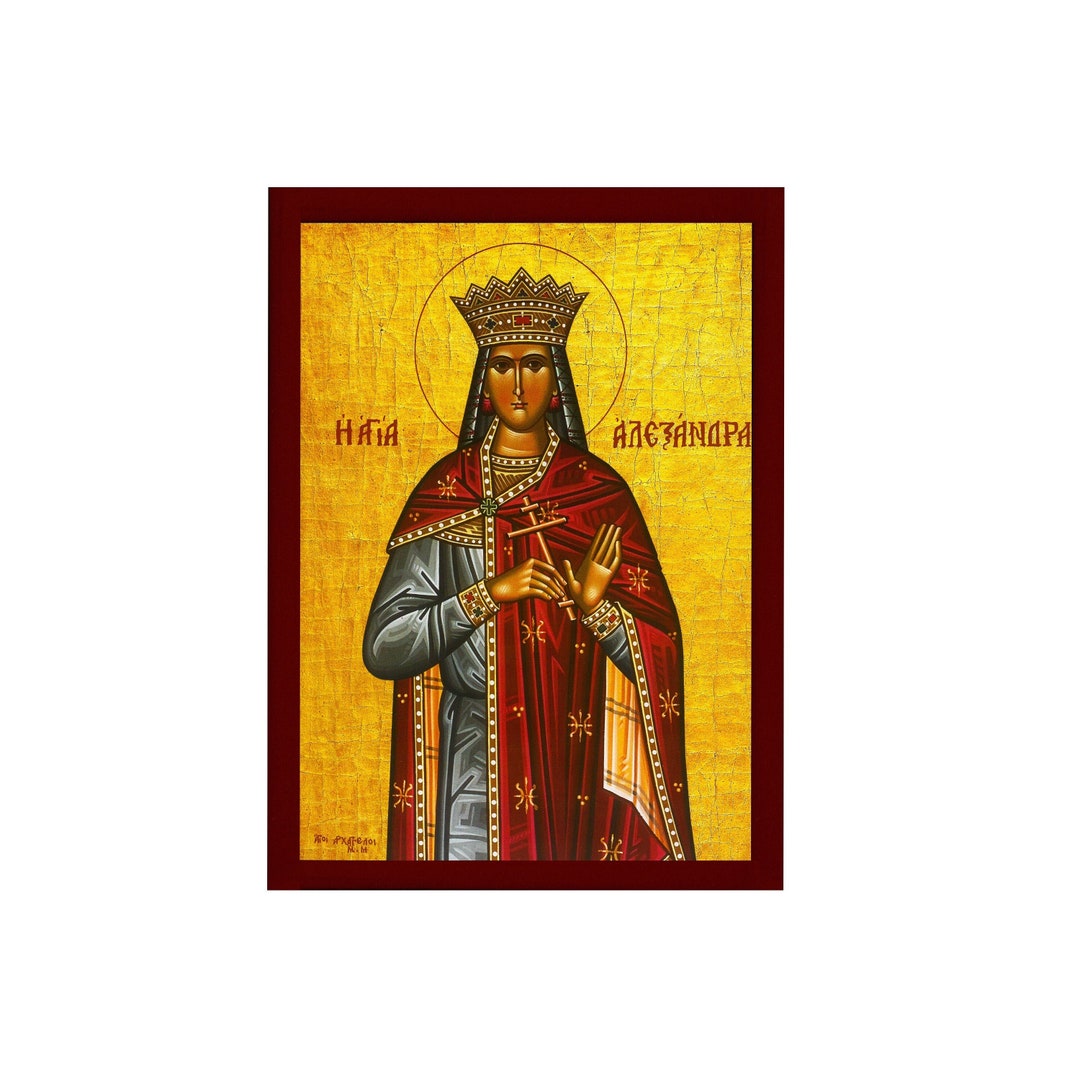 Saint Alexandra Icon the Empress, Byzantine Art Wall Hanging of St ...