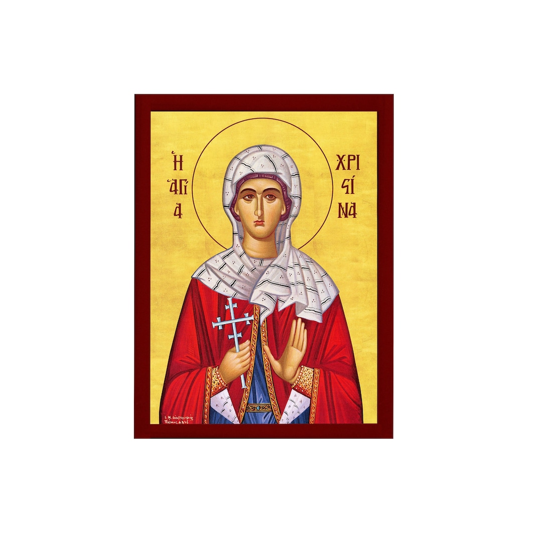 Saint Christina Icon, Handmade Greek Orthodox Icon of St Christina of ...