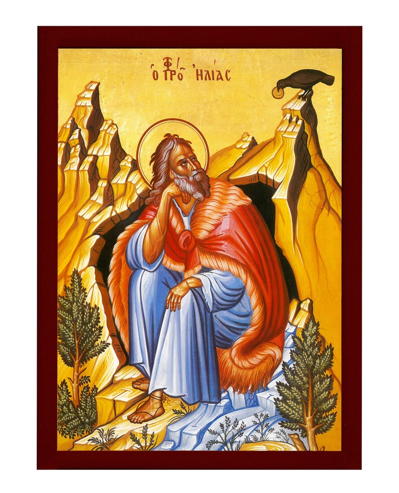 Prophet Elijah icon Handmade Greek Orthodox icon of Saint | Etsy