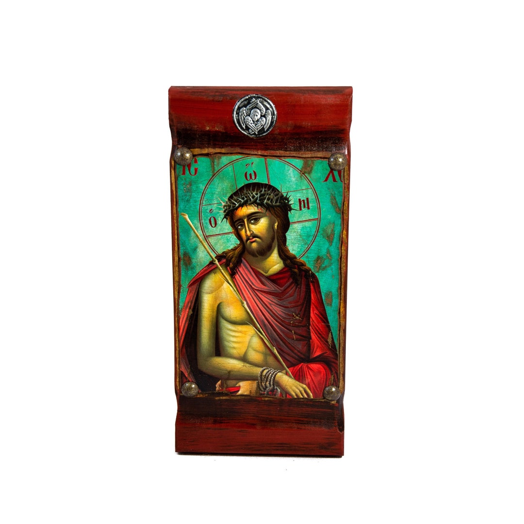 Jesus Christ Icon Bridegroom, Handmade Greek Orthodox Icon of Nymphios ...