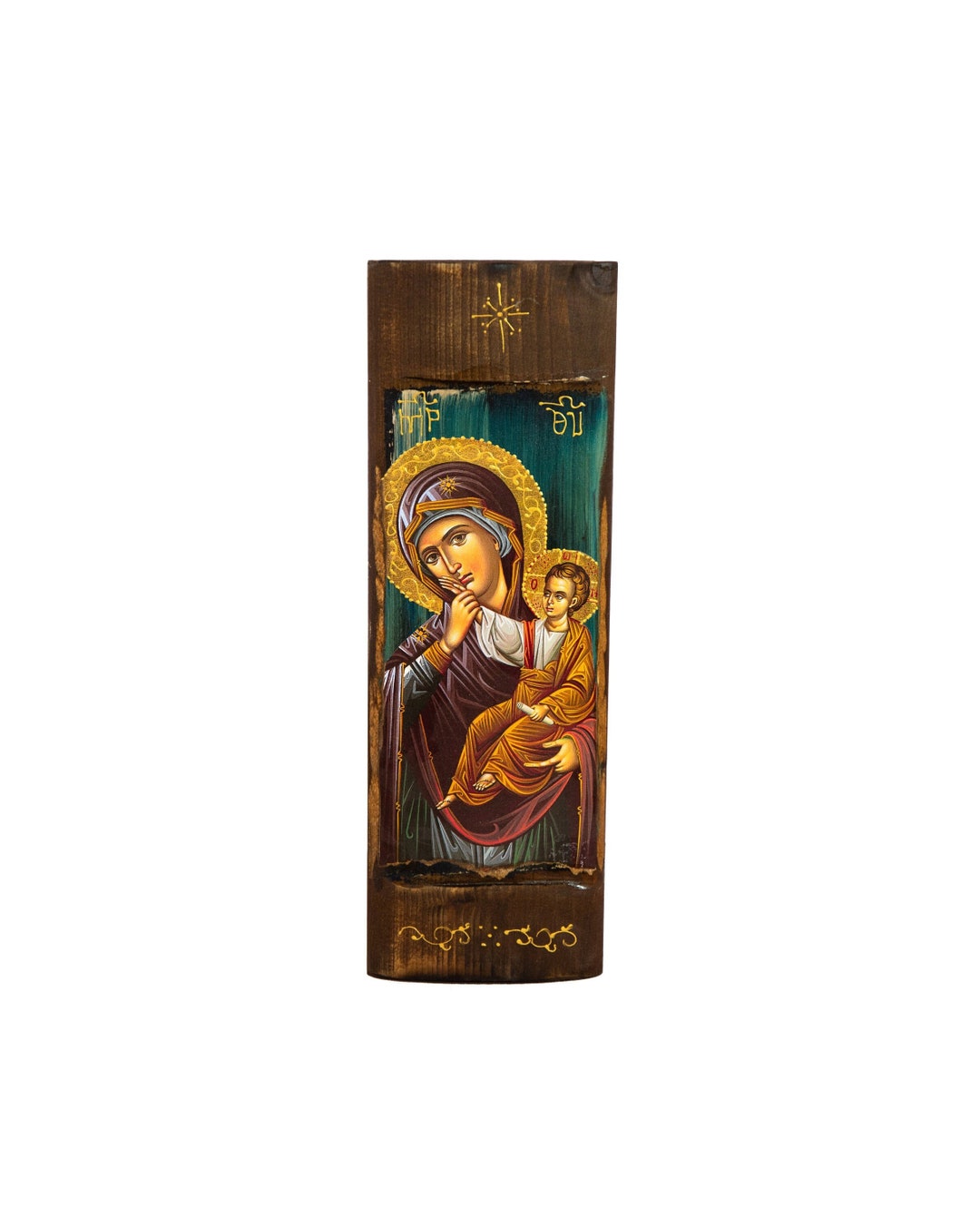Virgin Mary Icon Panagia Paramythia, Handmade Greek Orthodox Icon of ...