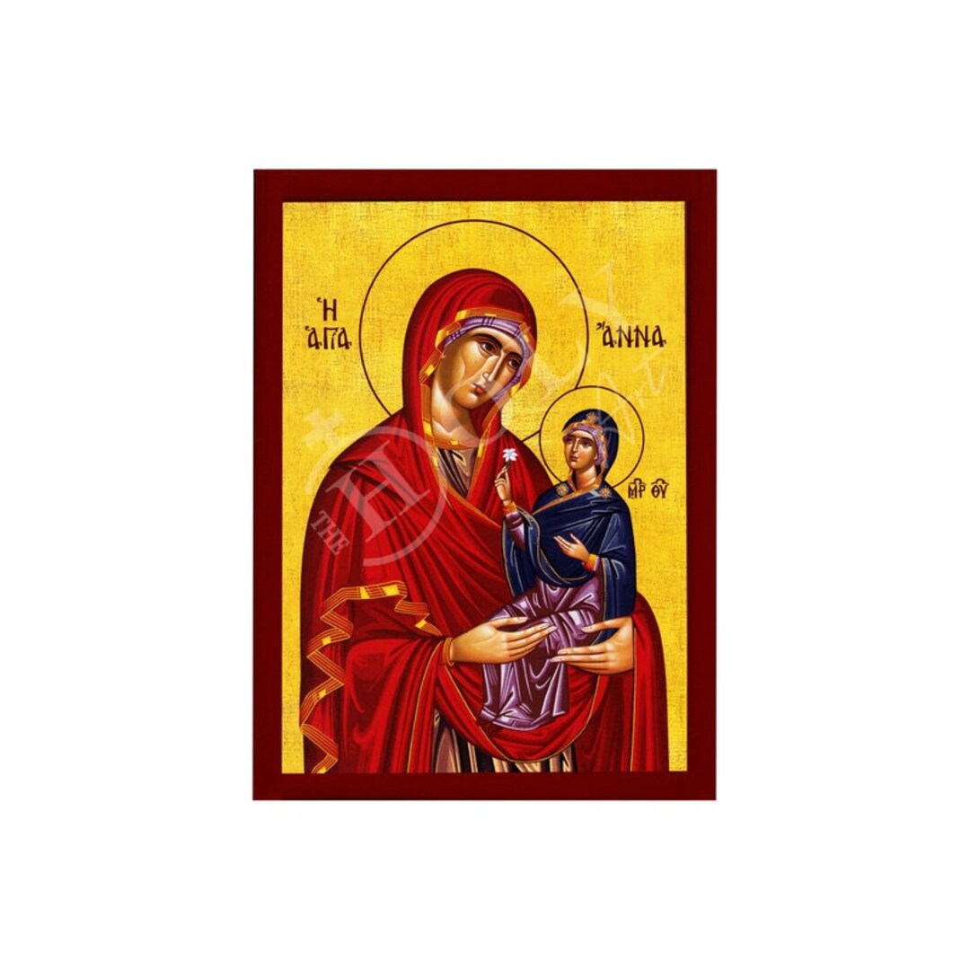 Saint Anna Icon Mother of Virgin Mary, Byzantine Art Wall Hanging of ...