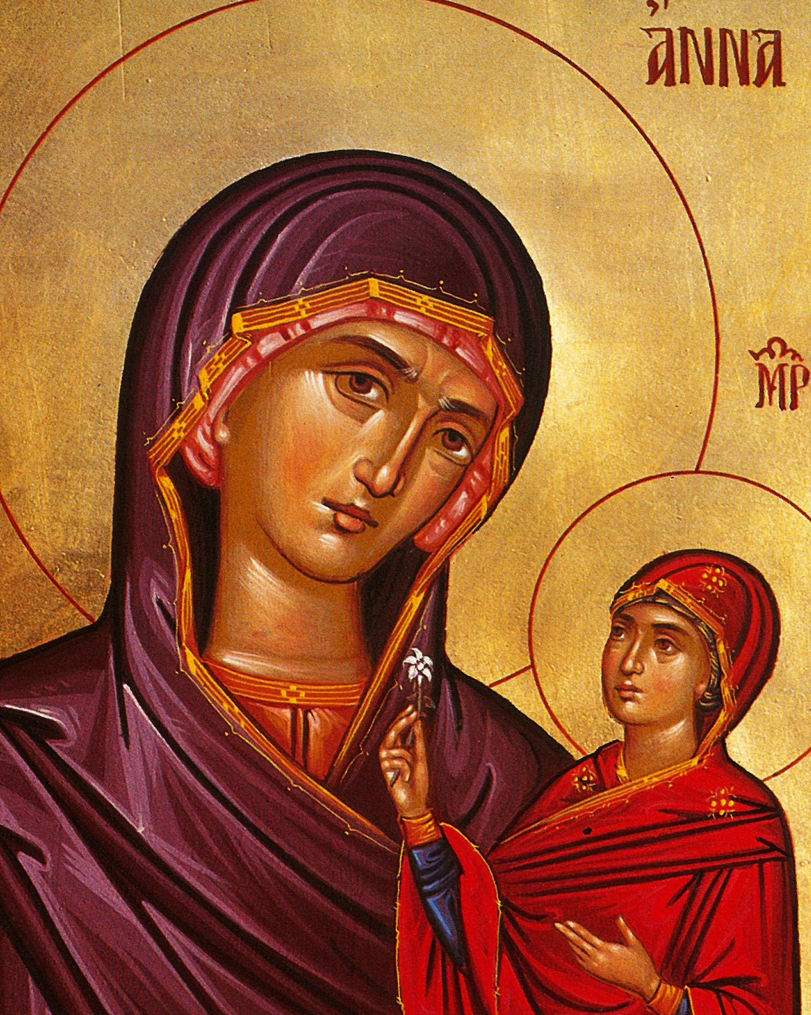 Saint Anna Icon Mother of Virgin Mary Byzantine Art Wall - Etsy