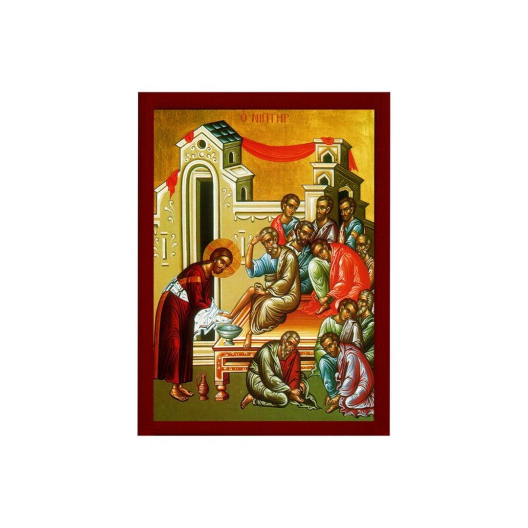 The Maundy Foot Washing of Jesus Christ to the Apostles Icon, Handmade ...