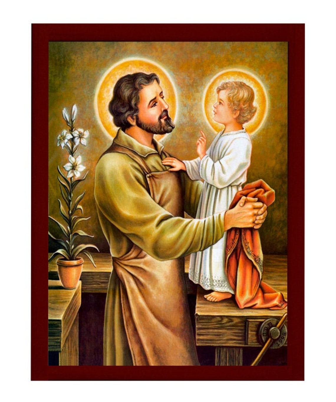 Saint joseph icon handmade greek orthodox icon of st joseph | Etsy