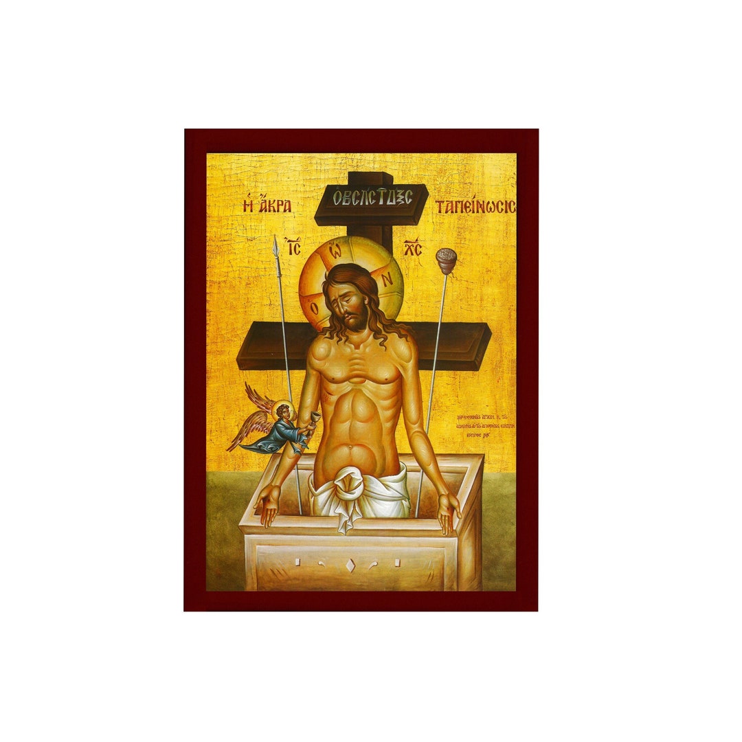 Humiliation of Jesus Christ Icon, Handmade Greek Orthodox Icon of ...