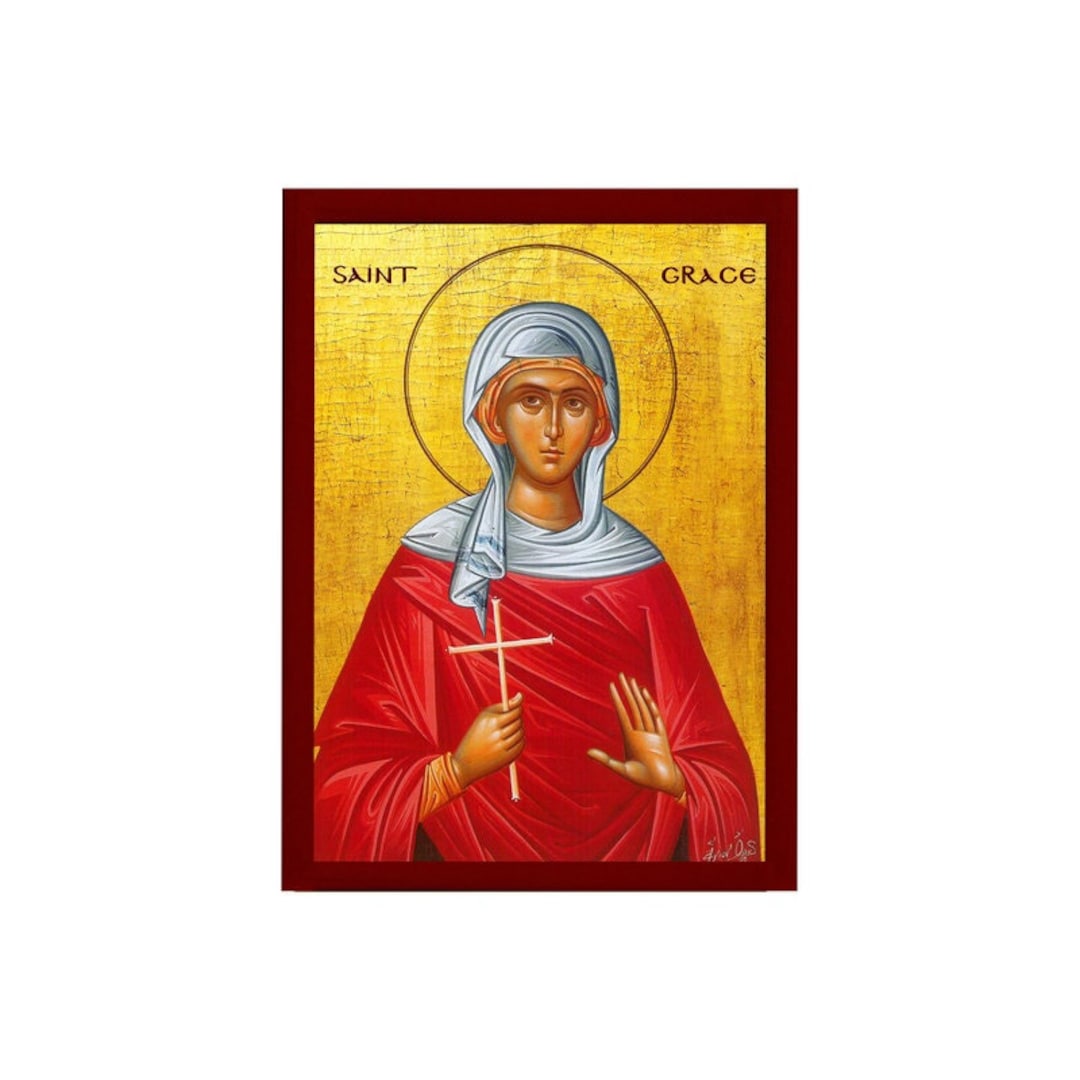 Saint Grace Icon, Handmade Greek Orthodox Catholic Icon of St Grace the ...