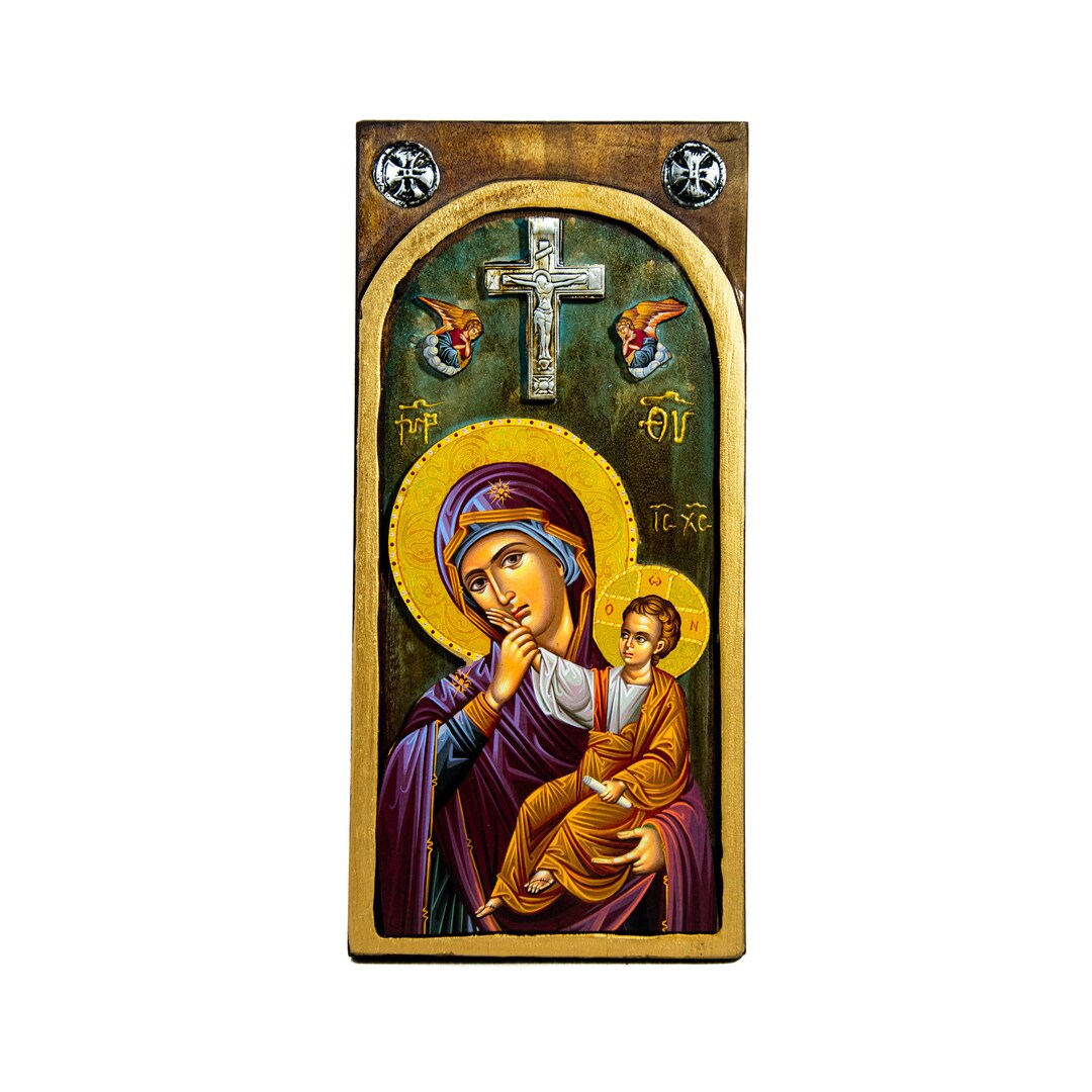 Virgin Mary Icon Panagia Handmade Greek Christian Orthodox Icon ...