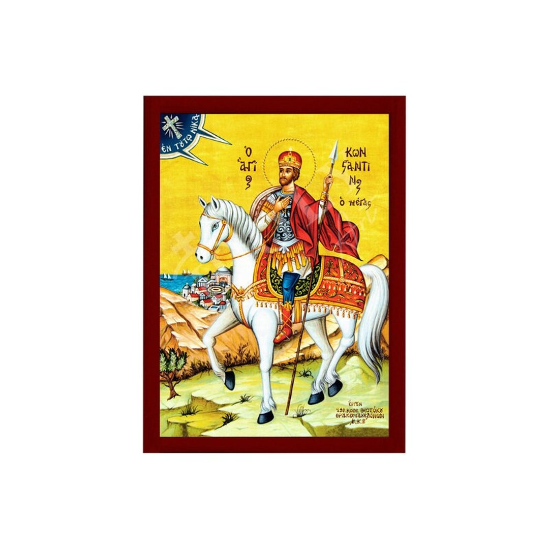 Saint Constantine Icon the Great, Handmade Greek Orthodox Icon of St ...