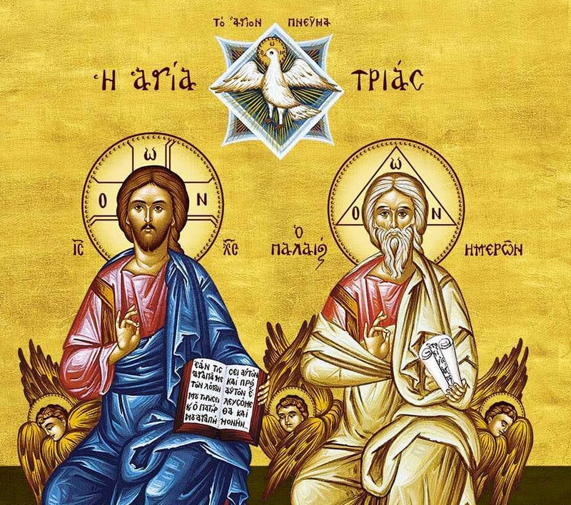 The Holy Trinity Icon Jesus Christ Handmade Greek Orthodox - Etsy