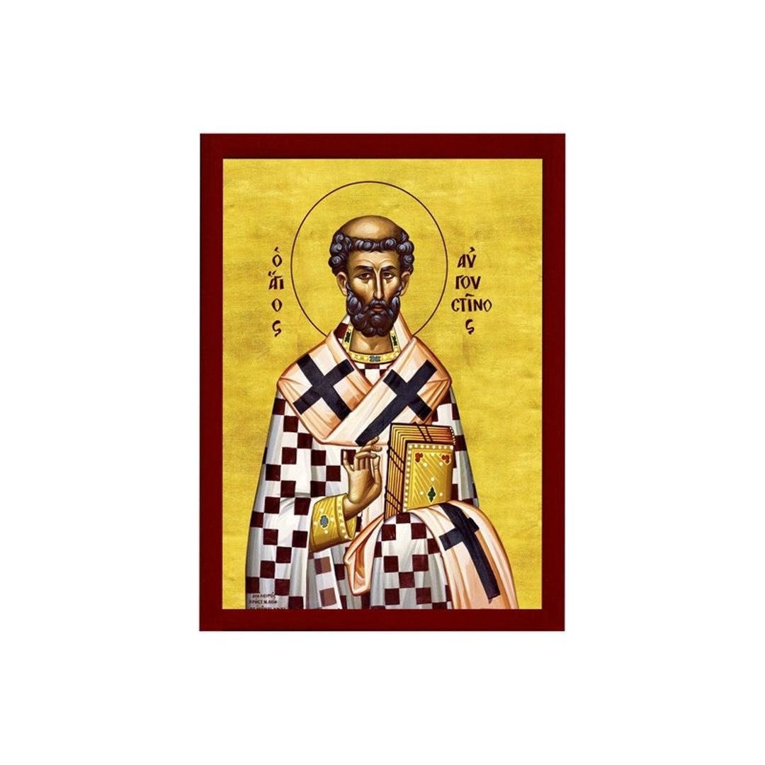 Saint Augustine Icon, Handmade Greek Orthodox Icon St Augustine of ...