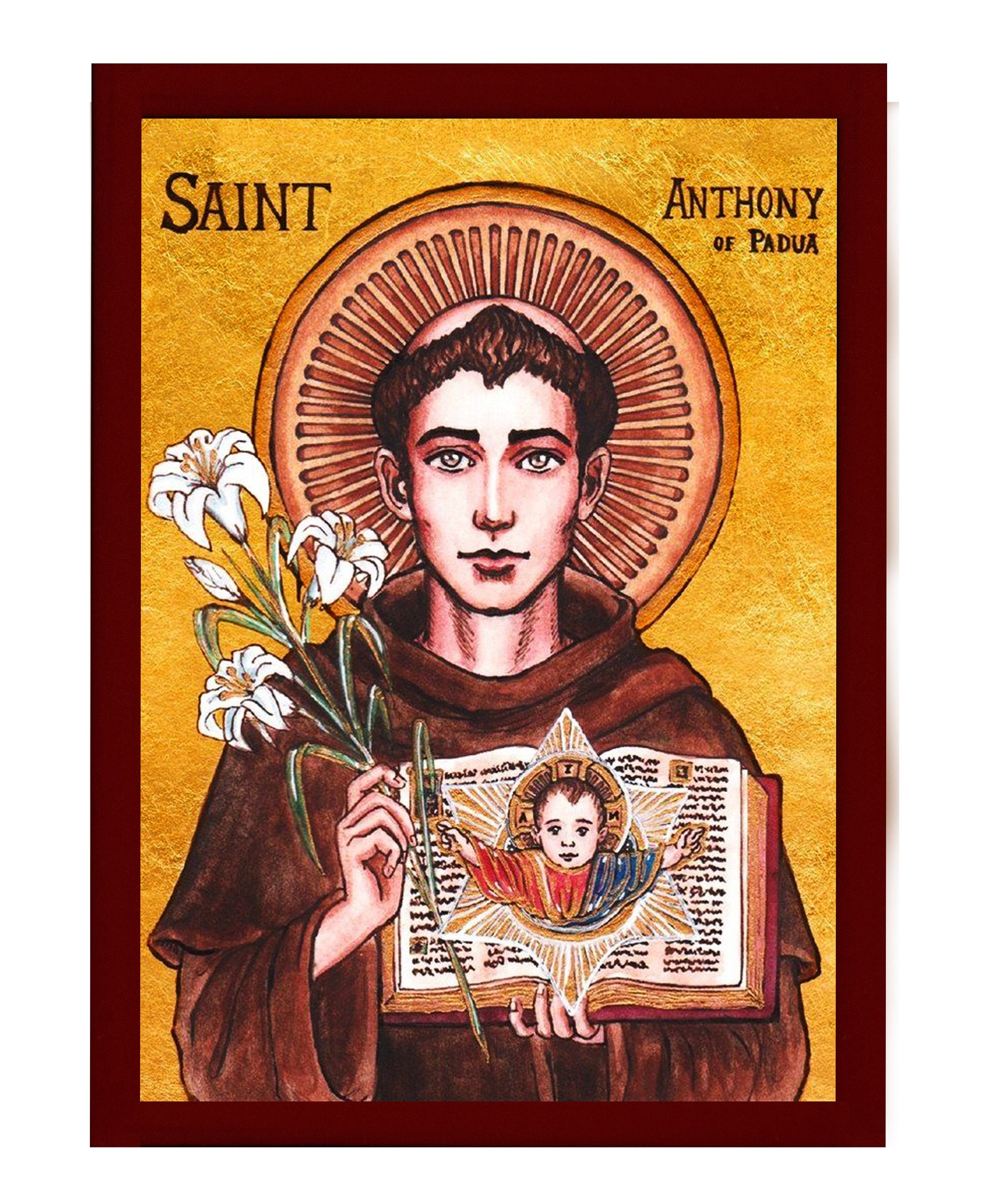 Saint Anthony of Padua icon Handmade Greek Christian icon of | Etsy