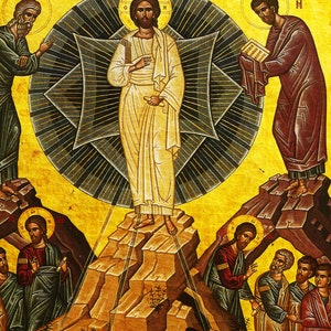 Metamorphosis Jesus Christ Icon, Handmade Greek Orthodox Icon of the ...
