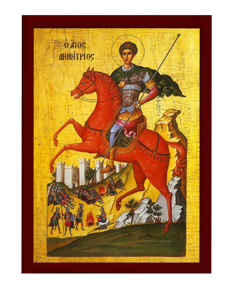 Saint Demetrius Icon Handmade Greek Orthodox Icon of St - Etsy