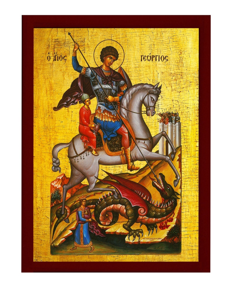 Saint George Icon Handmade Greek Orthodox Icon of St George - Etsy
