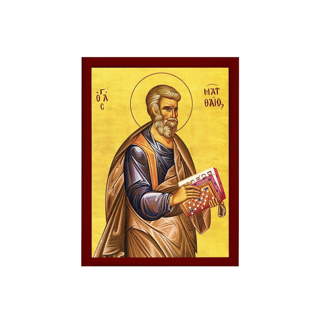 Saint Matthew the Apostle Icon, Handmade Greek Orthodox Icon of Apostle ...