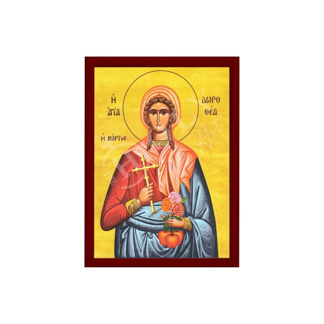 Saint Dorothea Icon, Byzantine Art Wall Hanging of St Dorothy, Greek ...