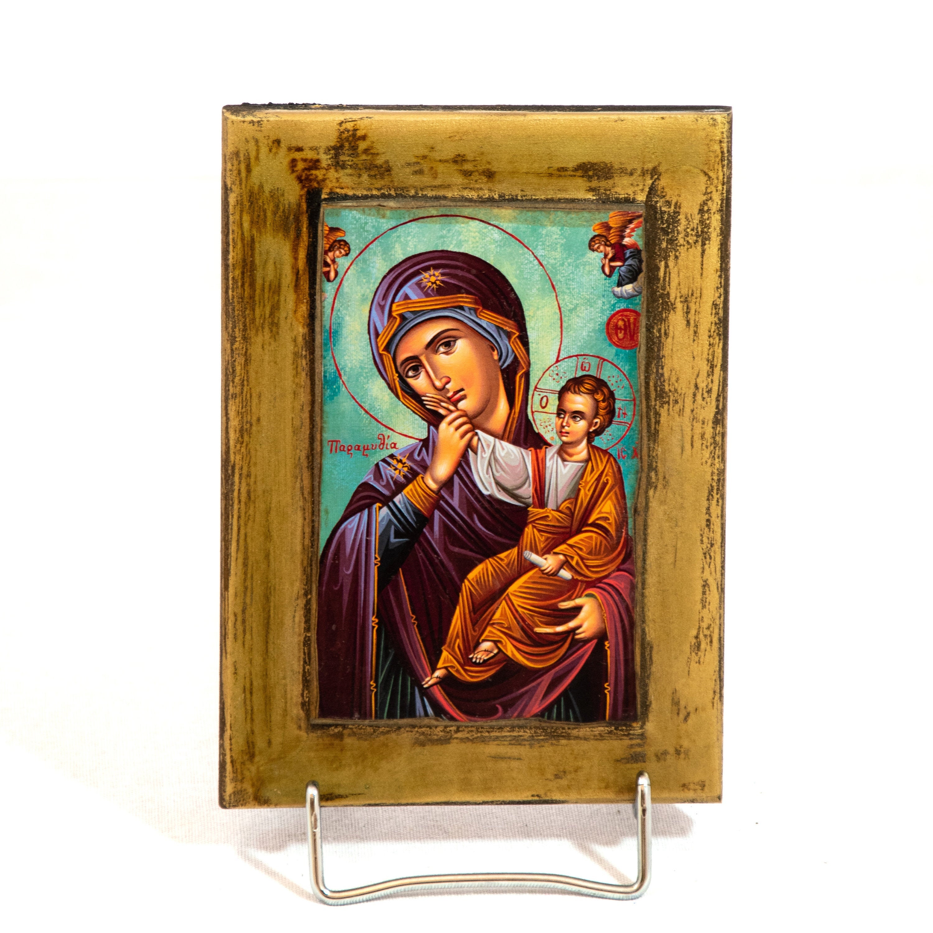 Virgin Mary Icon Panagia Paramythia Handmade Greek Orthodox - Etsy