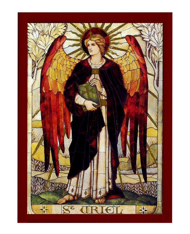Archangel Uriel Icon, Handmade Greek Orthodox Icon of St Uriel ...