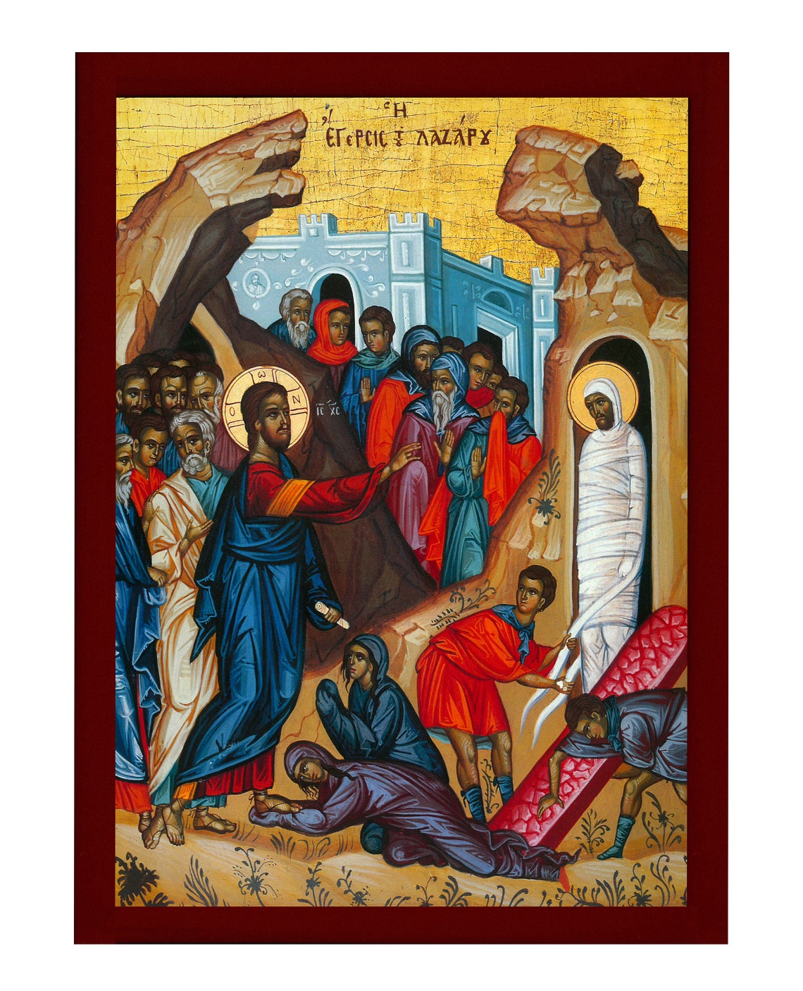 Raising of Lazarus icon Handmade Greek Orthodox icon | Etsy