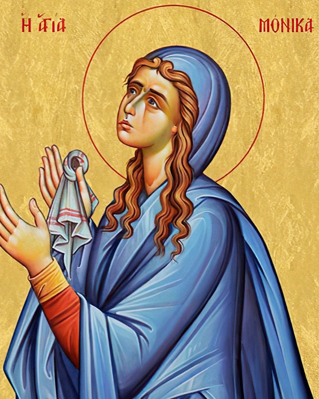 Saint Monica Icon Handmade Greek Catholic Orthodox Icon of St - Etsy