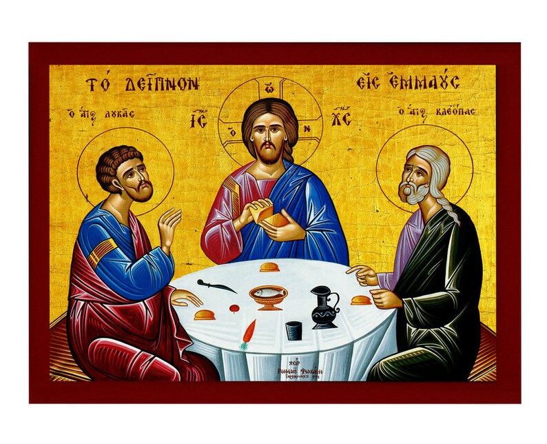 The Supper at Emmaus Icon Handmade Greek Orthodox Icon of - Etsy