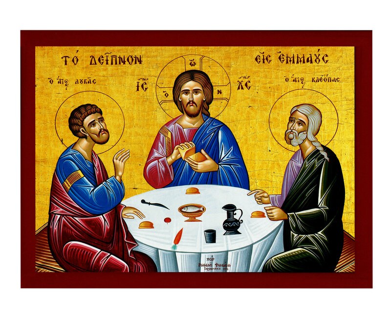The Supper at Emmaus Icon Handmade Greek Orthodox Icon of - Etsy UK