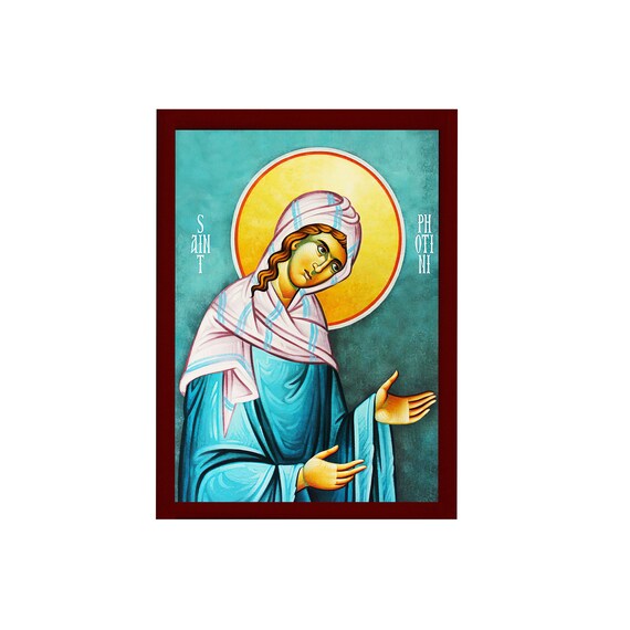 Saint Photine Icon Handmade Greek Orthodox Icon St Photini - Etsy