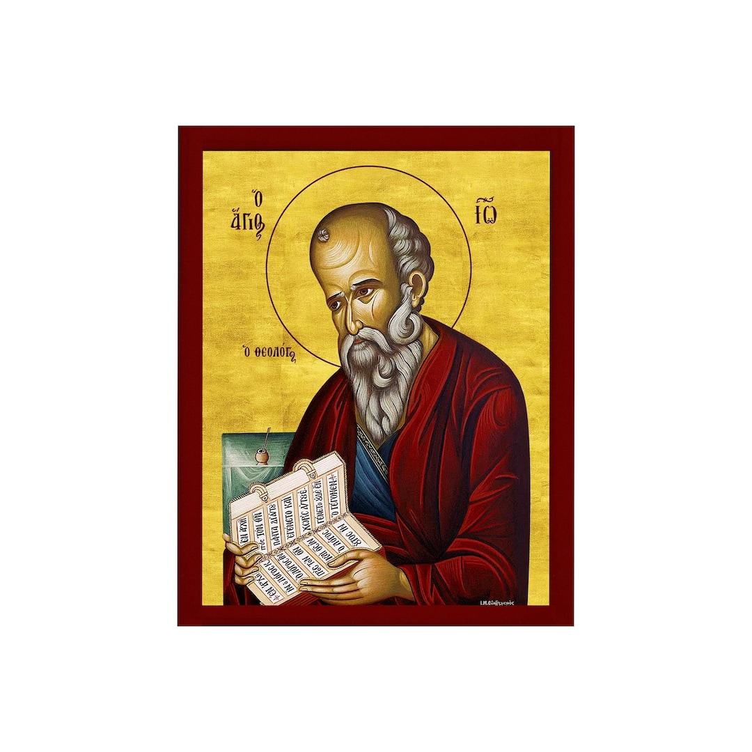 Saint John Evangelist Icon, Handmade Greek Orthodox Icon St John the ...