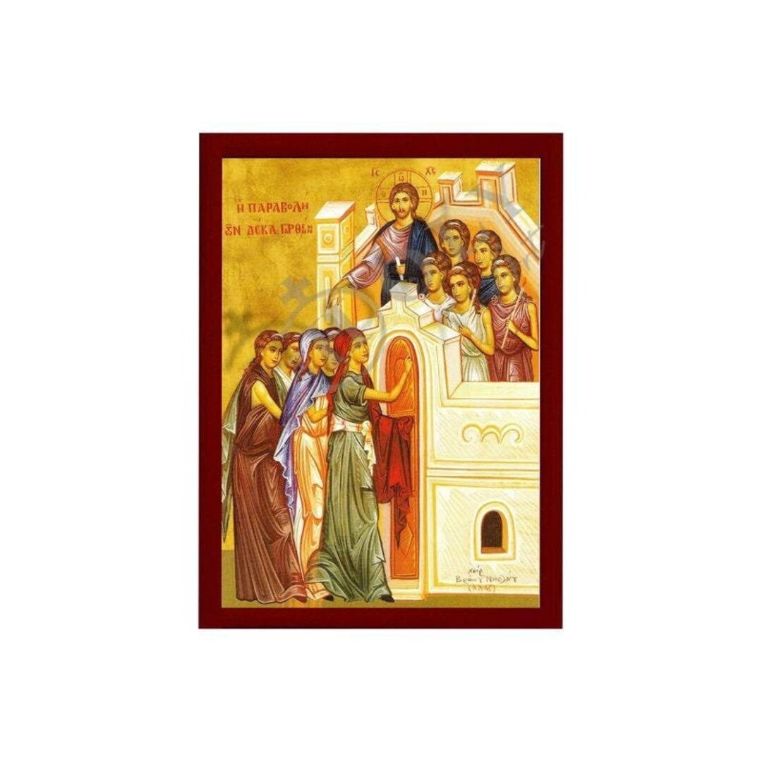 The Parable of the Ten Virgins Icon Handmade Greek Orthodox Icon ...