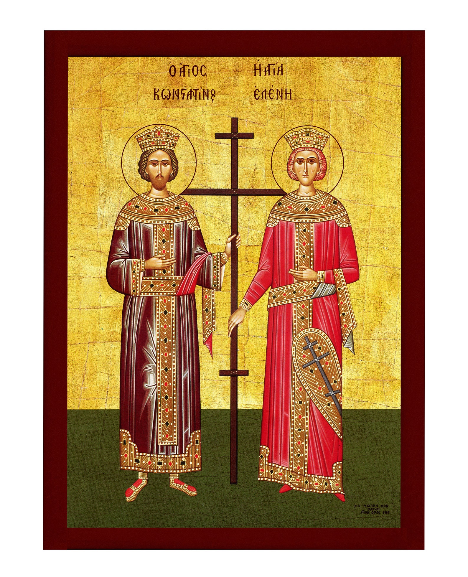 Saint Constantine icon & Saint Helen icon Handmade Greek | Etsy