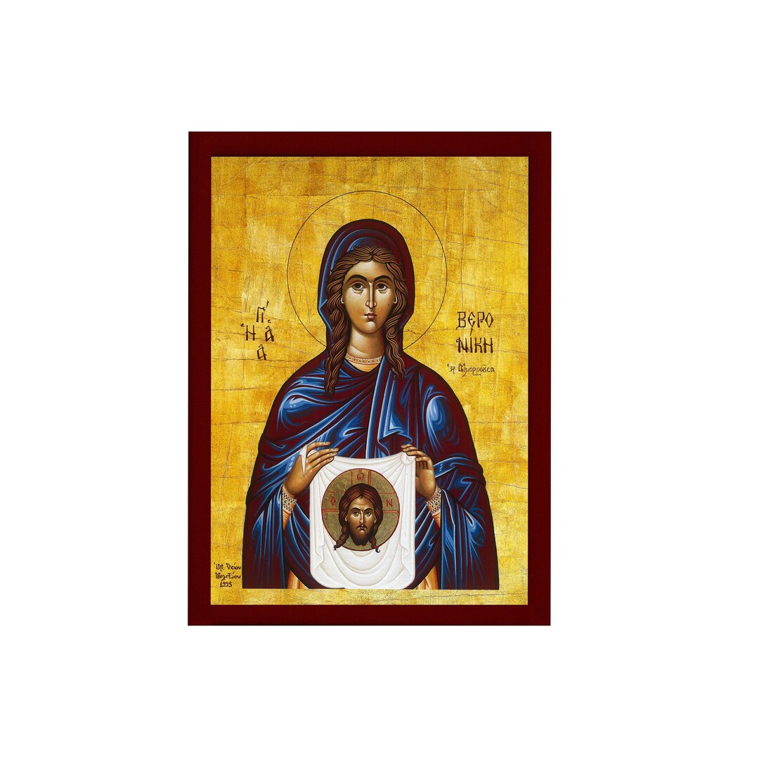 Saint Veronica Icon, Handmade Greek Orthodox Icon of St Veronika, Byzantine Art Wall Hanging ...