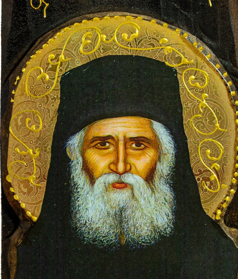 Saint Paisios of Mount Athos icon Handmade Greek Orthodox | Etsy