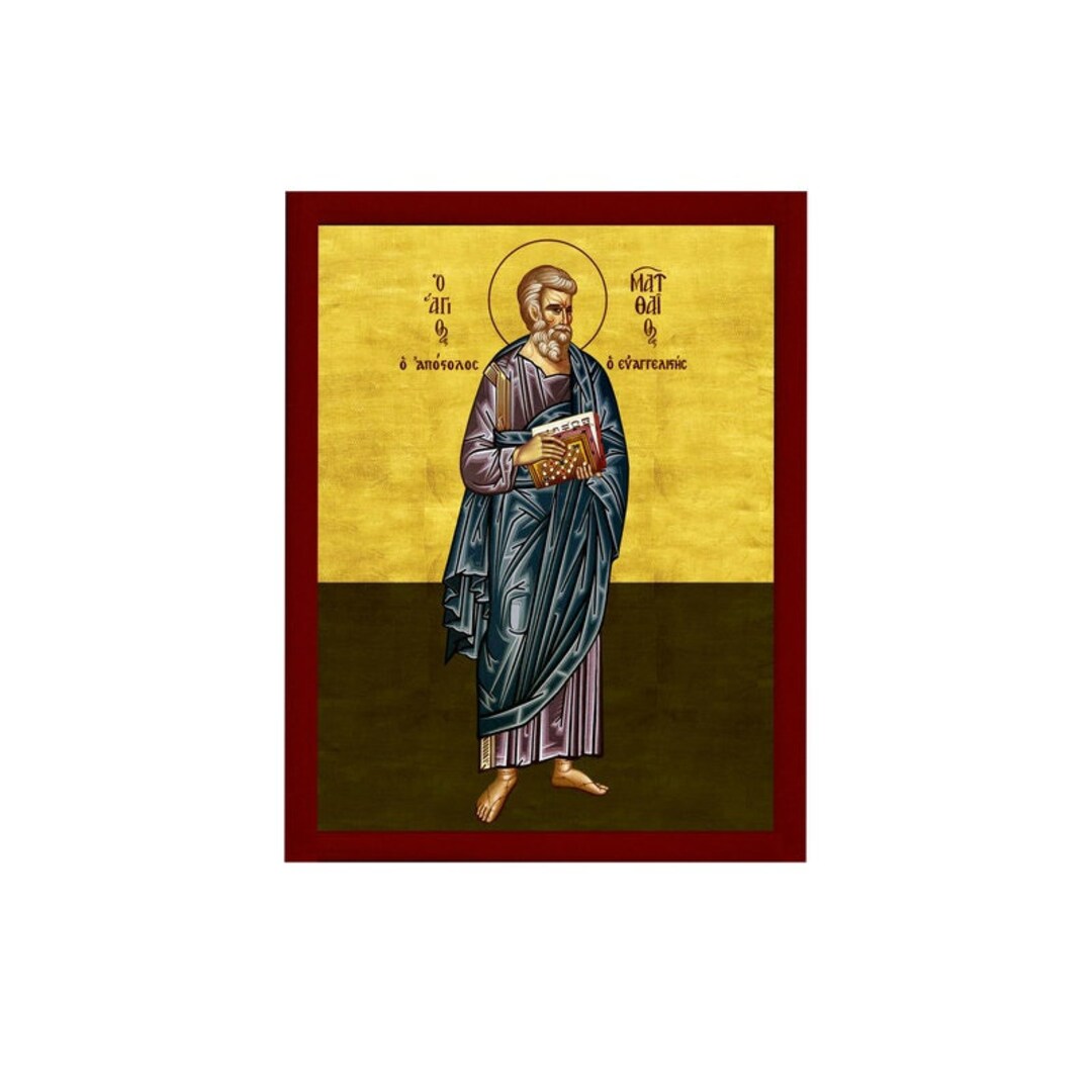 Saint Matthew the Apostle Icon, Handmade Greek Orthodox Icon of Apostle ...