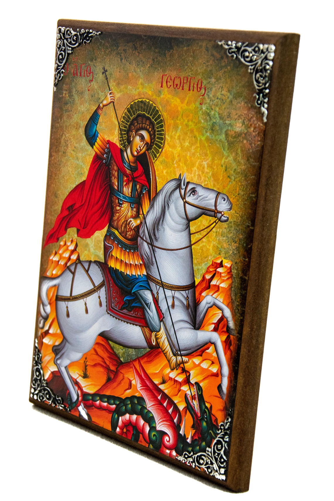 Saint George icon Handmade Greek Orthodox icon of St George | Etsy