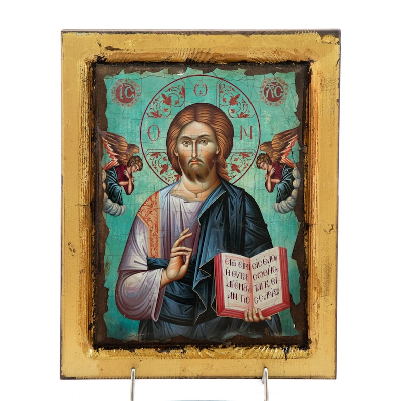 Jesus Christ Icon Handmade Greek Orthodox Icon of Lord - Etsy