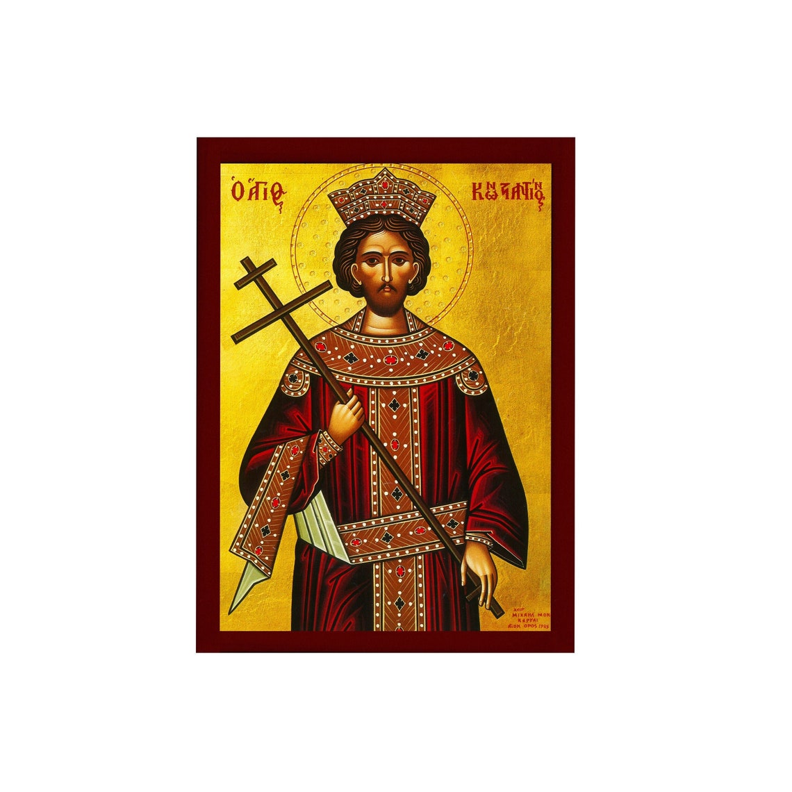 Saint Constantine Icon the Great Handmade Greek Orthodox Icon | Etsy
