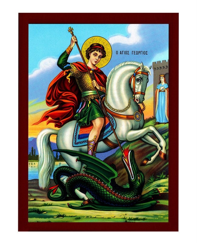 Saint George Icon Handmade Greek Orthodox Icon of St George | Etsy